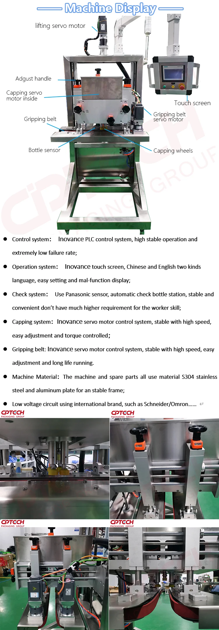 Automatic Servo Motor Capper for Screw Cap and Also Pump Cap Capping ...