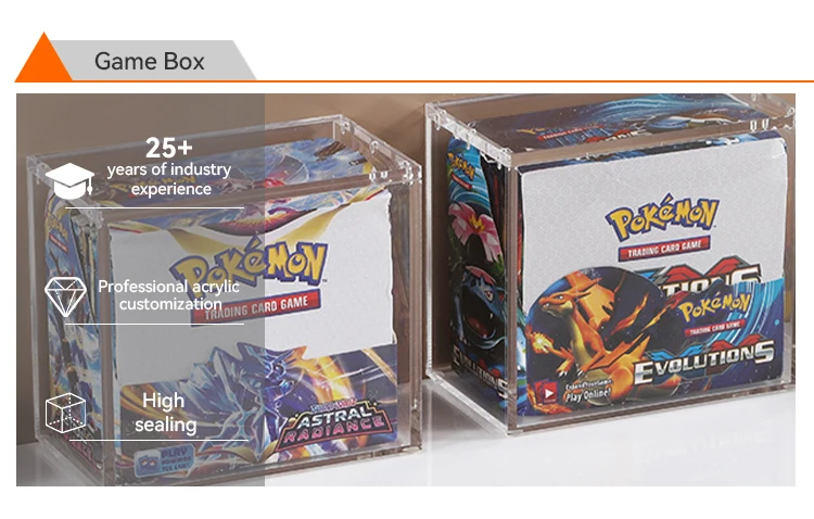 Wholesale Custom Acrylic Display Case Etb Booster Box With Magnetic Lid ...