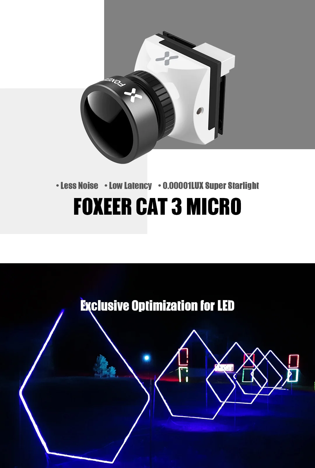 Foxeer Cat 3 Micro Mini Night1200tvl 0.00001lux Ir Sensitive Night ...