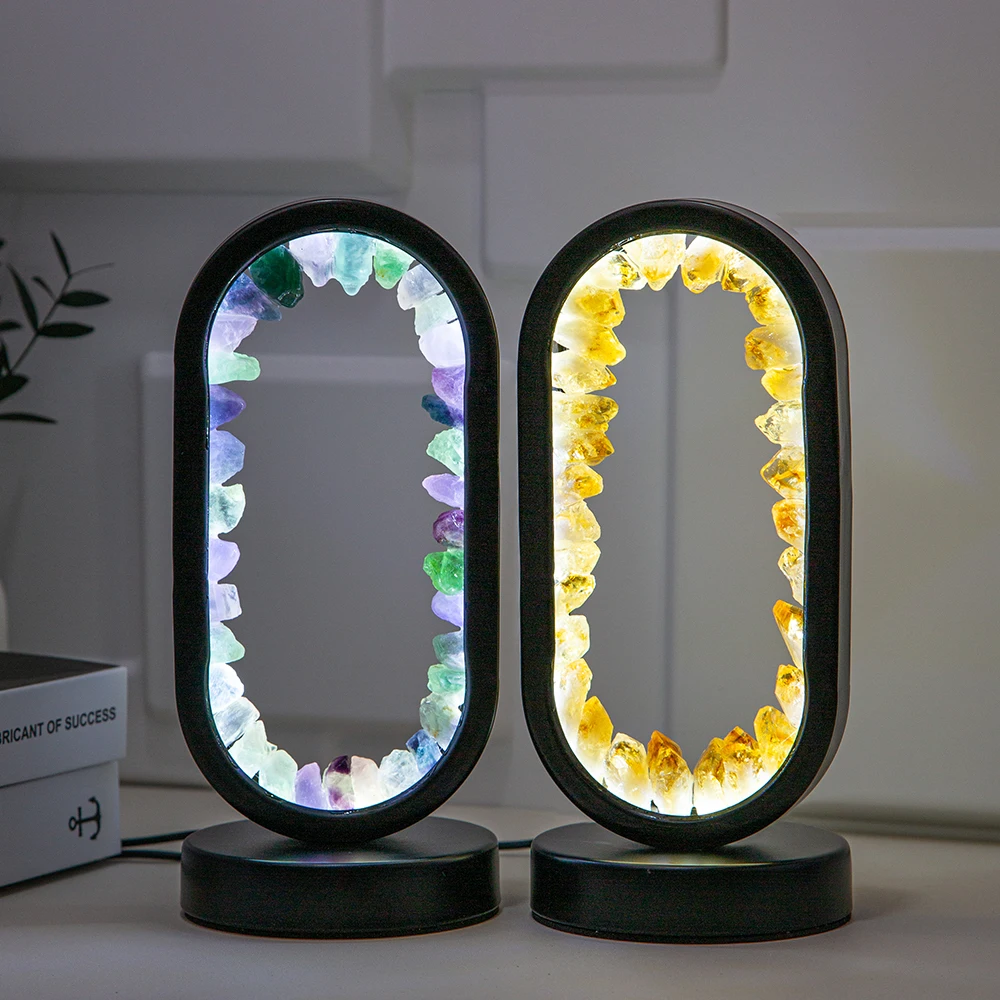 Healing Crystal Lamps - Natural Amethyst, Rose Quartz