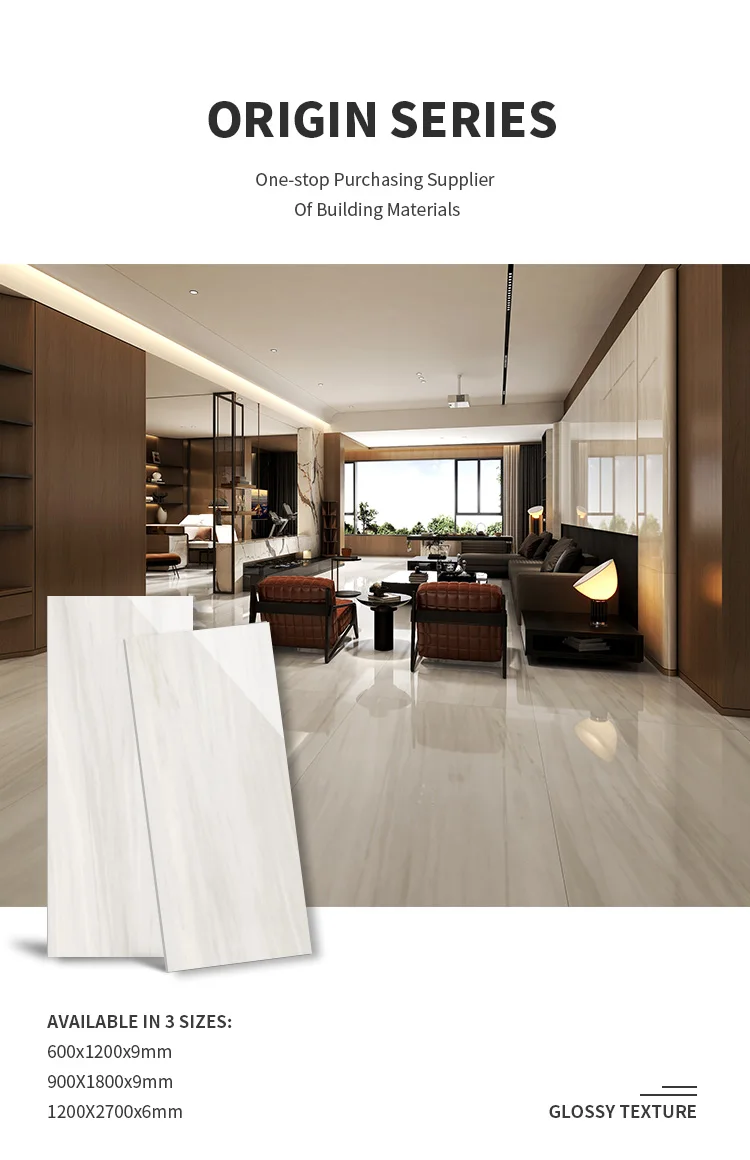 Realgres Large Format Polished Porcelain Slab With White Marble Texture Sintered Stone Tile For ...