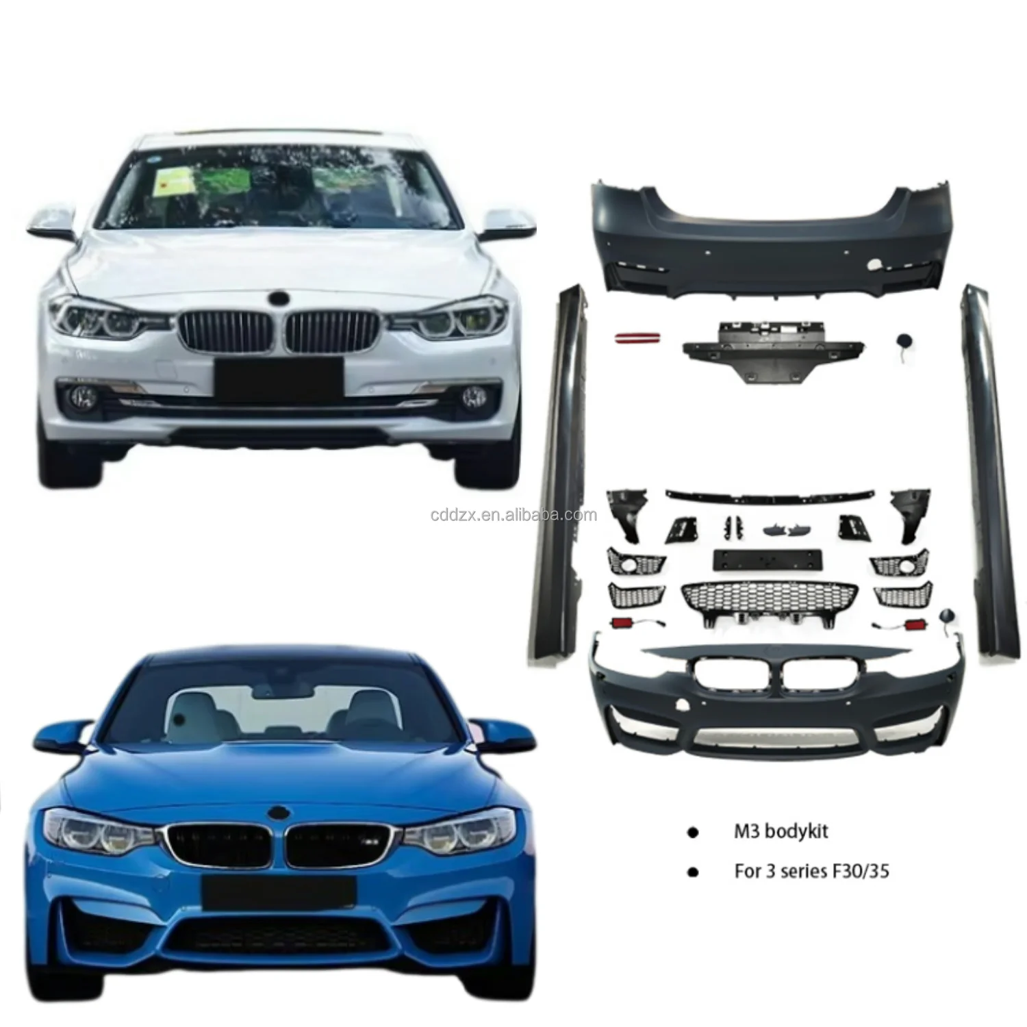 3 Series Bodykit F30 F35 M3 2012-2019 Modified Bumper Fender Upgrade to ...