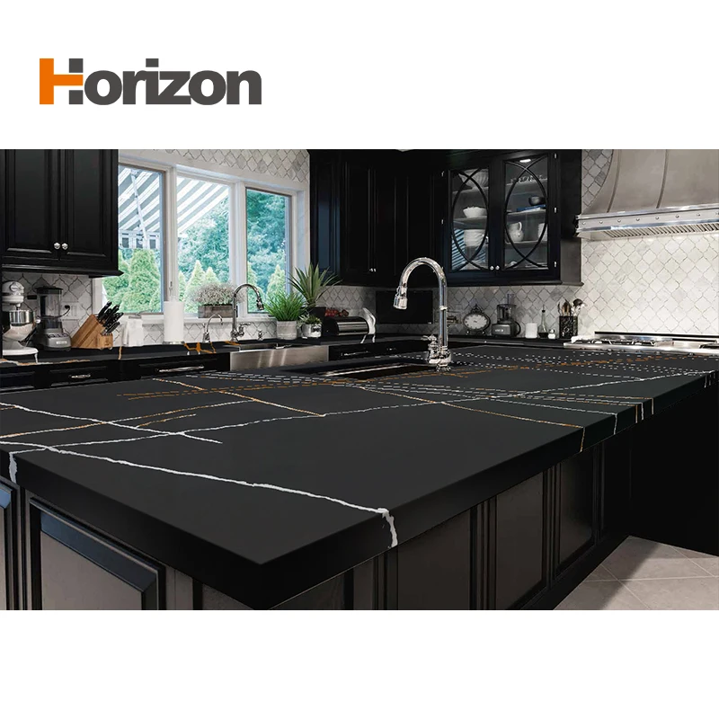 Alibaba.com: Black artificial marble jade quartz slab and countertop ...