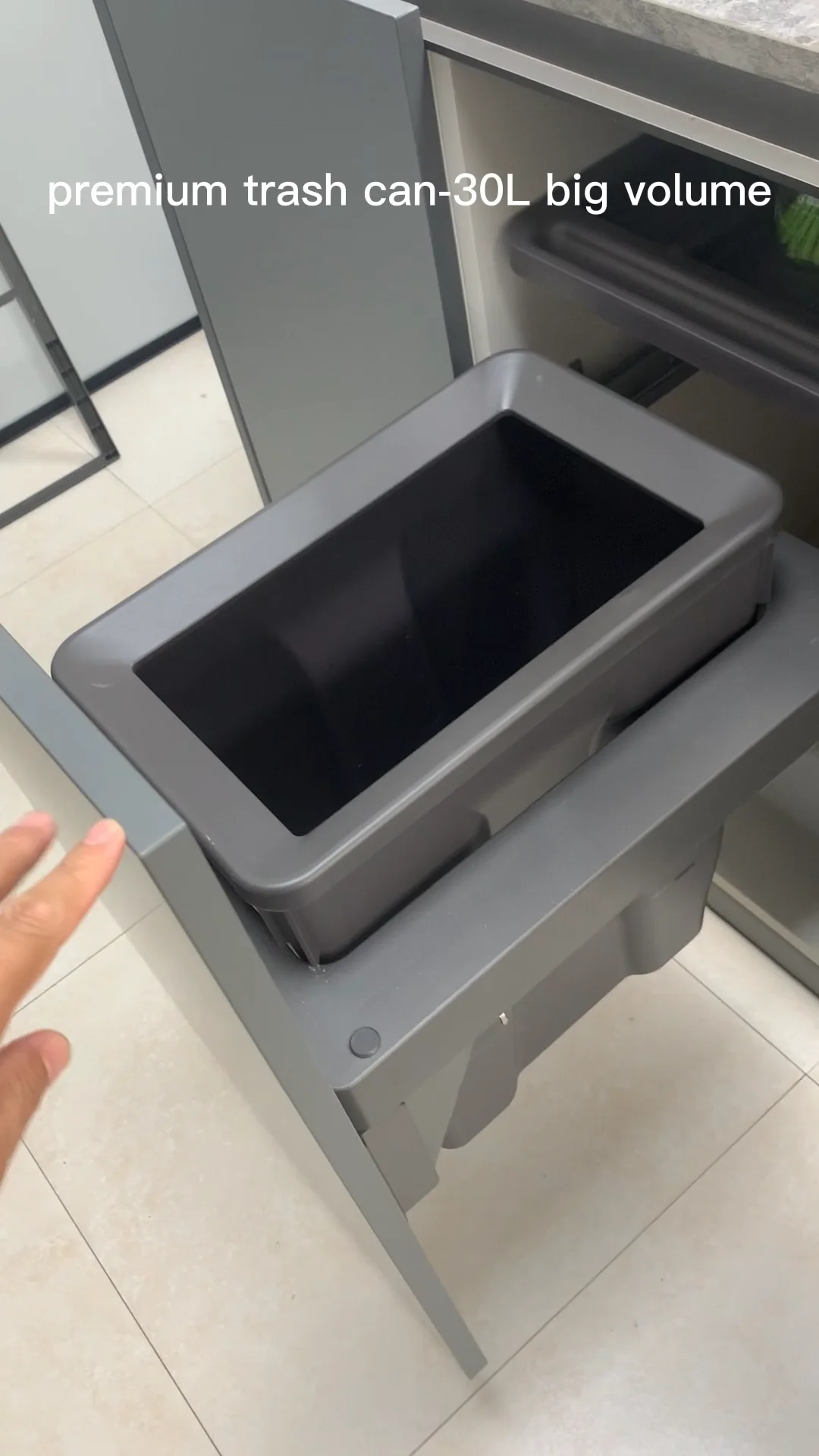 Slide Out Cabinet Drawer Pull Out Waste Bin Under Sink Built Kichen ...