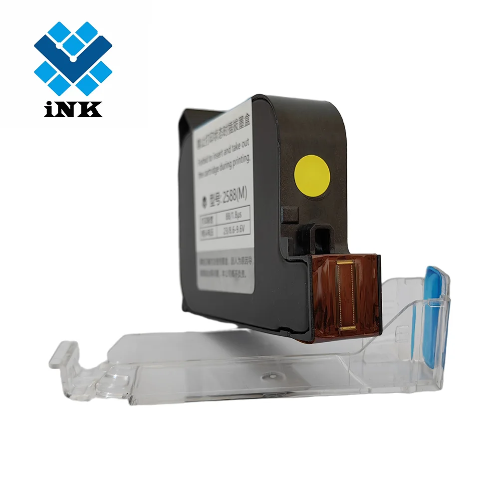 2588 Inkjet Printer Logo Machine Printing Yellow Ink Cartridge 12.7mm ...