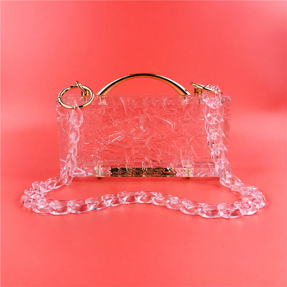 Transparent Acrylic Box Bag Clutch Wedding Party Handbag Women Clear ...