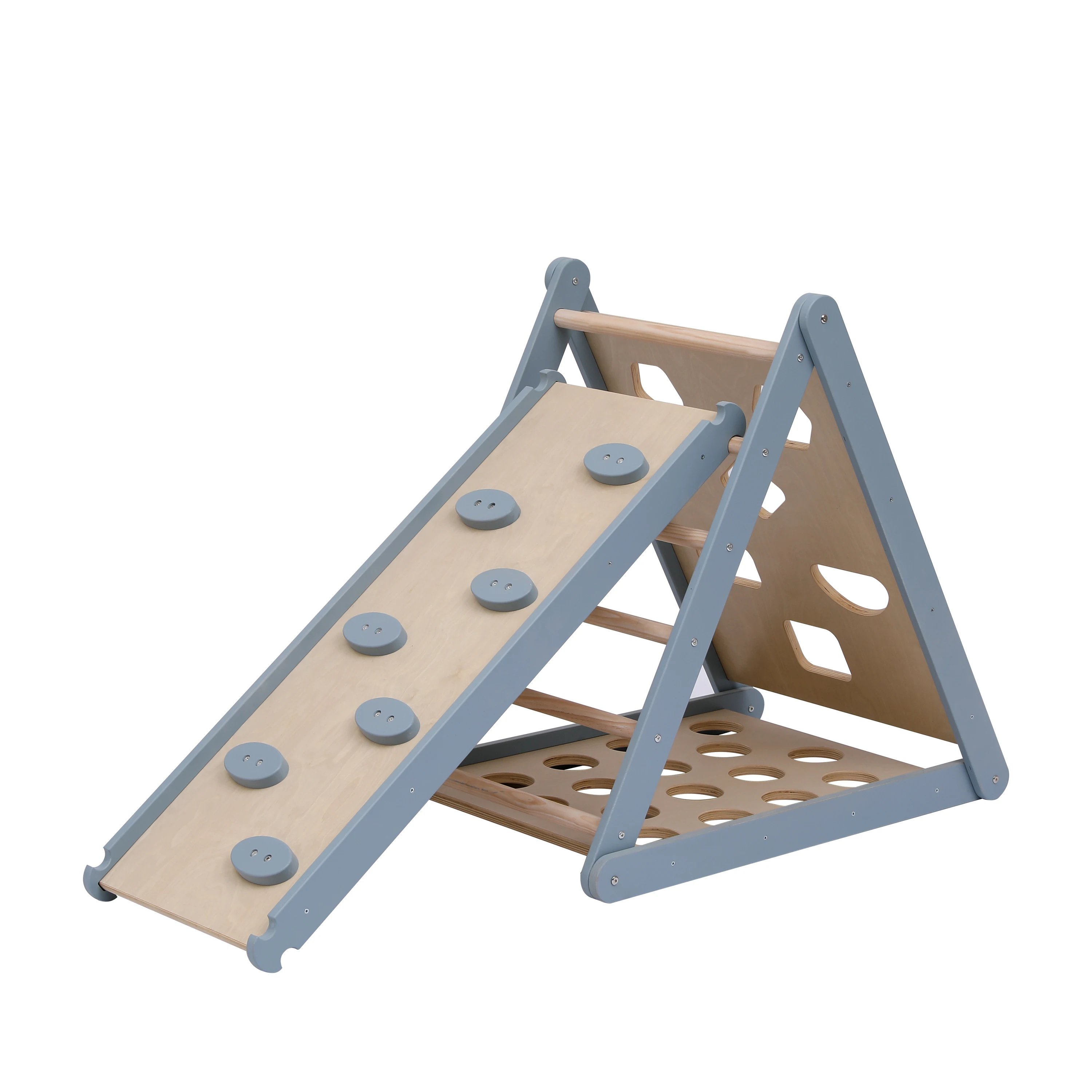 Triangle and Slide Indoor Outdoor Wooden Montessori Climbing Toy Set ...