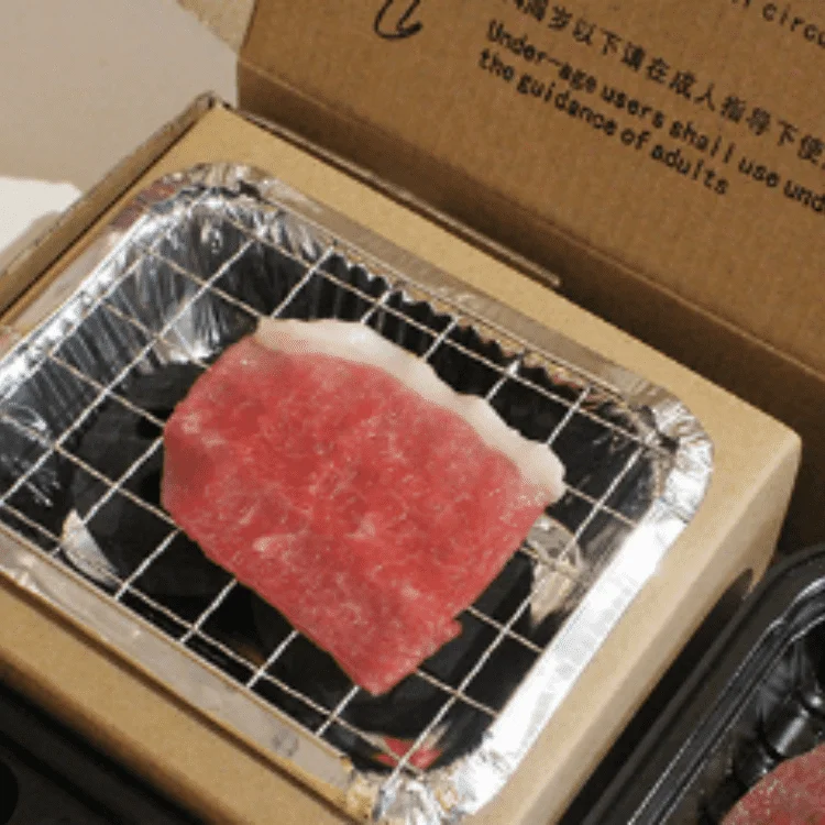 Disposable portable grill large capacity lunch box for outdoor