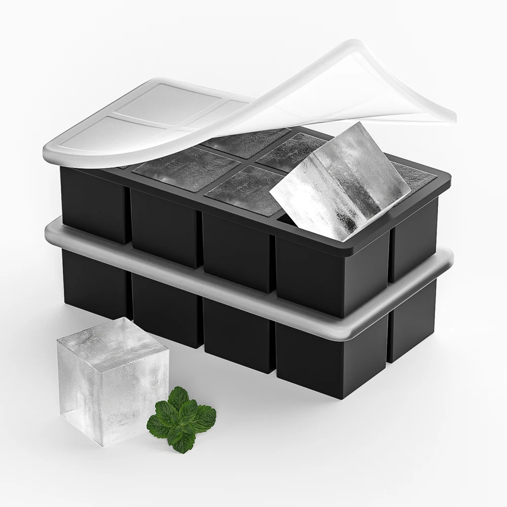 New Design BPA Free Upgrade Stackable Giant 8 Cavity Ice Tray Easy ...