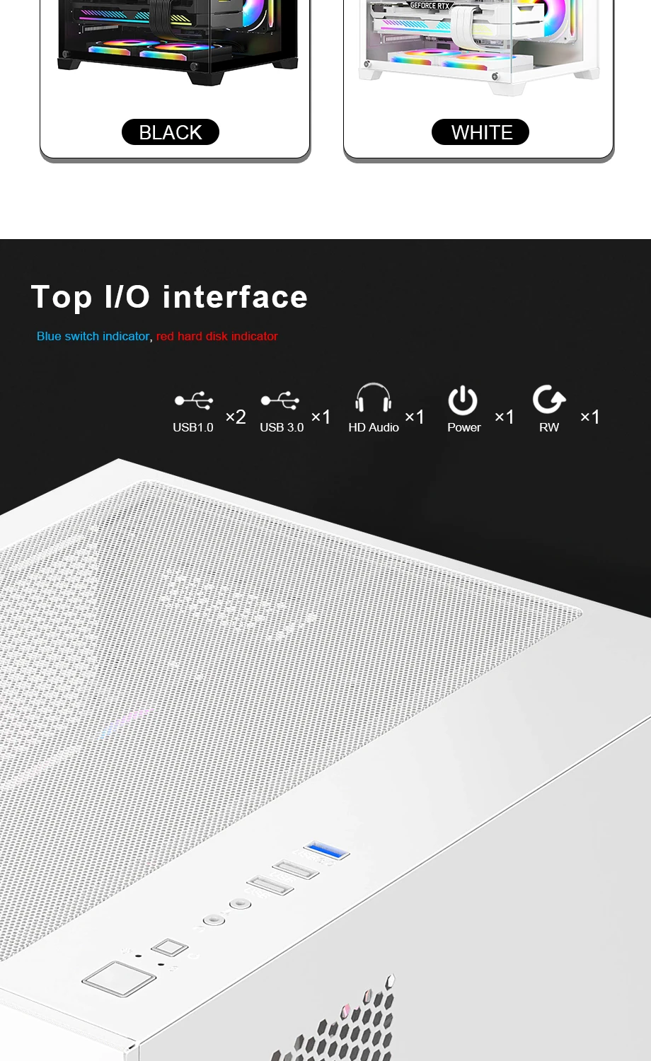 Factory Good Quality Gaming Accessories Pc Case 0.5mm Spcc Black ...