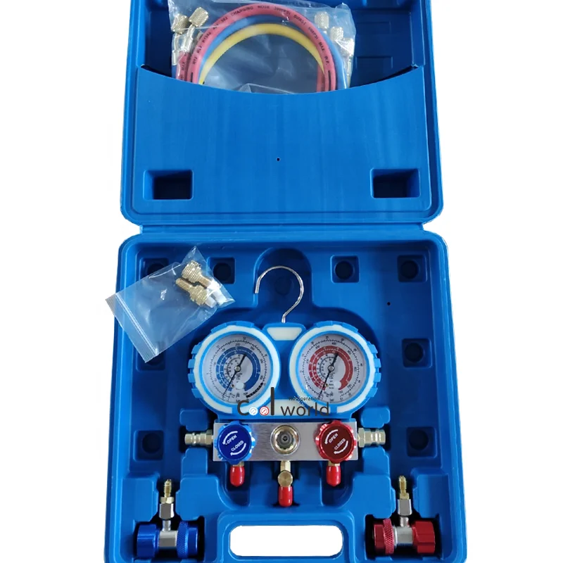 Coolworld R22 R134a R410a R404a Manifold Gauge Set Auto Air Conditioner Ac Gauge - Buy R410a ...