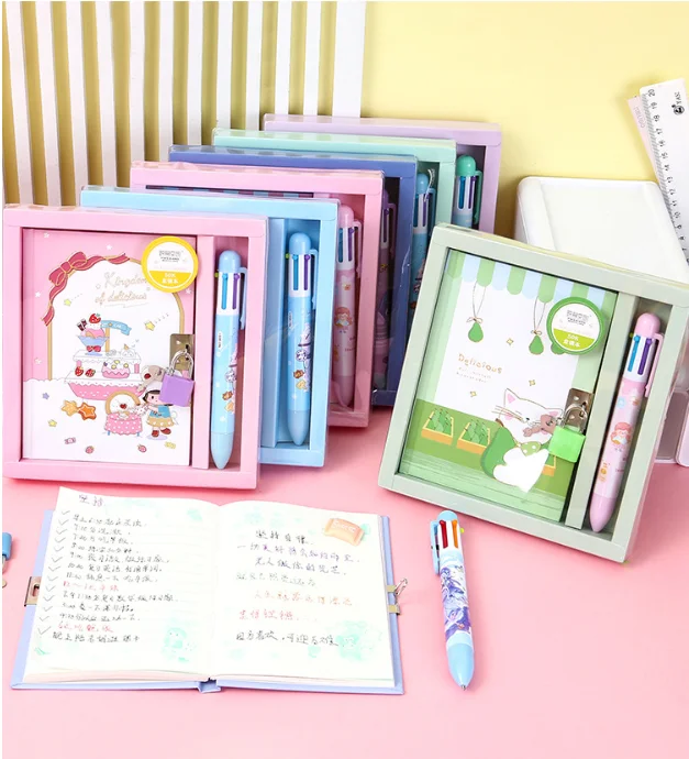 Cartoon Diary Journal Lockable Kawaii Kids Gift Set Diary Children Gift ...