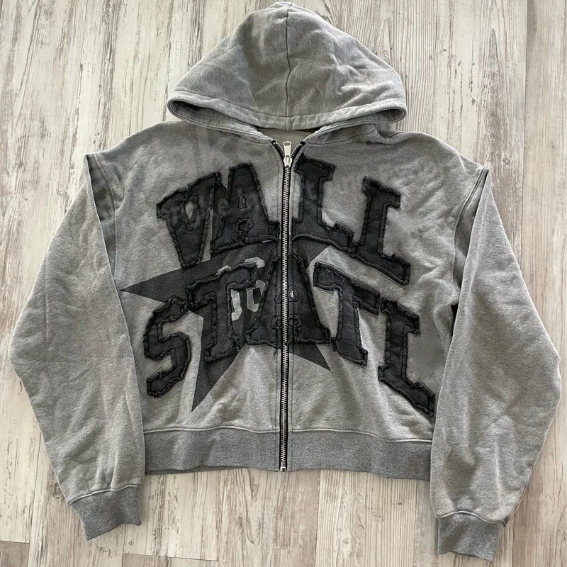 Shop Custom Oversized Black Acid Wash Zip up Hoodies