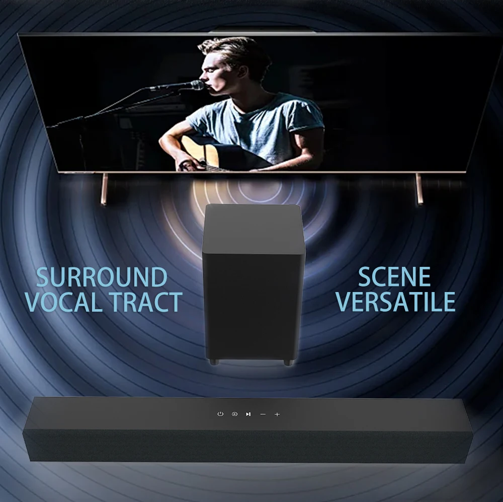 70W Wireless Sound Bar with Subwoofer, Surround Sound System for TV, PC ...