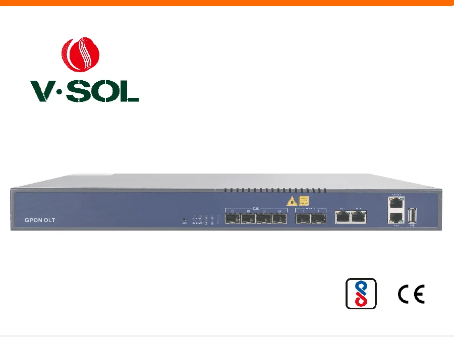 4*GPON, 2GE(RJ45)+2*10GE(SFP+) Vsol 4 Port Gpon OLT V1600G0-B