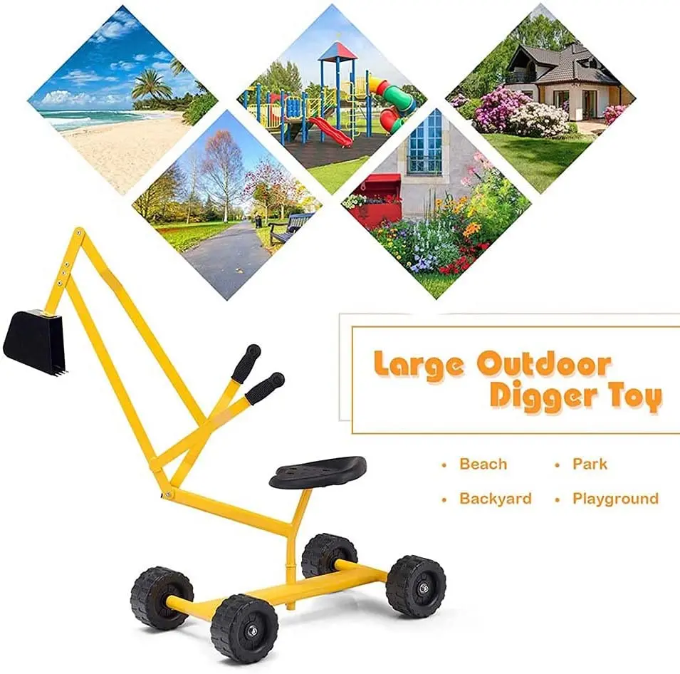 Outdoor Children's Large Sand Pit Digger Kids Sit On Mini Metal ...