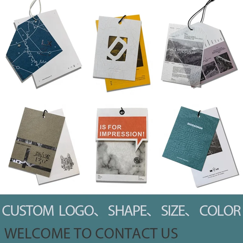 Thick Black Cardboard Embossed Swing Tag Clothing Garment Tags For ...