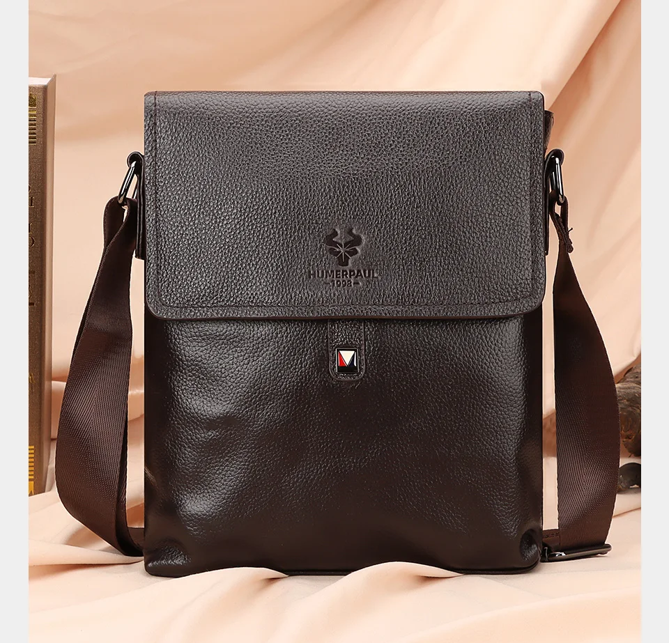 HUMERPAUL Genuine Leather Shoulder Bag for Men Vintage Messenger Sling ...