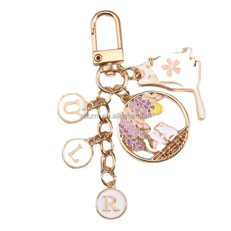 Wholesale Custom Fashion Cute Animal Metal Enamel Key Ring Key Chain ...