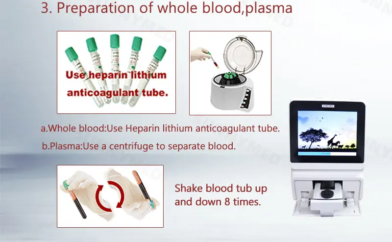 Medical Vet Fully Auto Mnchip Poct Dry Biochemistry Analyzer Machine Pet Clinical Human Blood ...