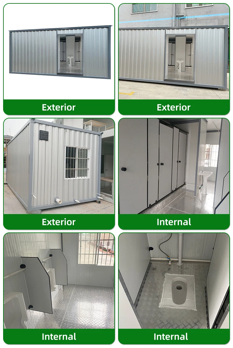 Customized Modern Container Toilet Portable Prefab Container Toilets ...