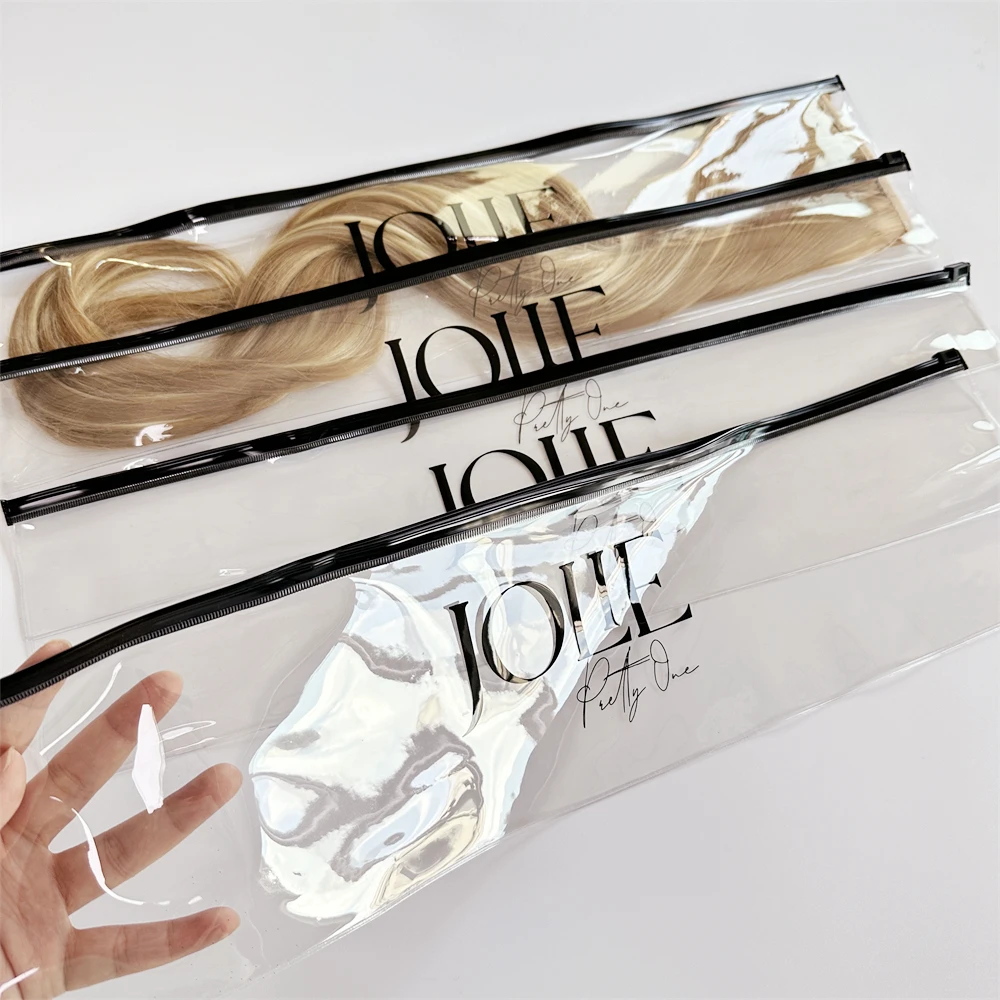 Custom Logo Clear PVC Zip Wig Bag - High Quality Packaging