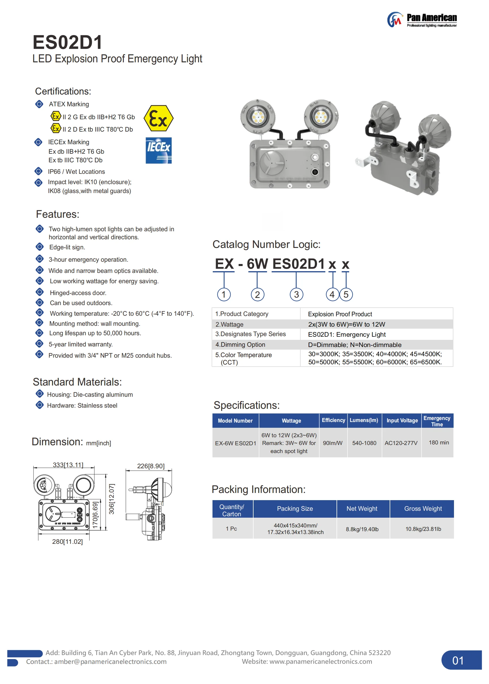 Zone 1 ATEX IECEX LED Emergency Lights for Hazardous Places