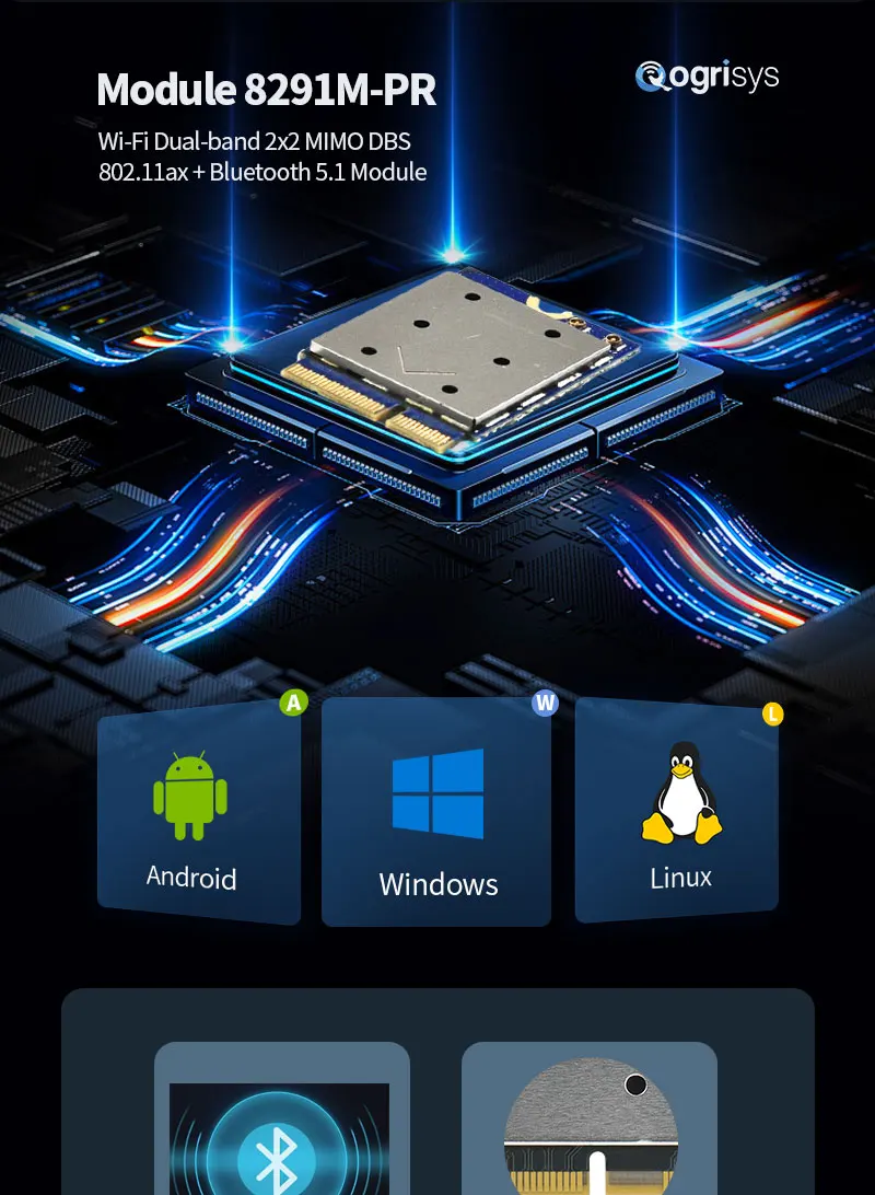 5.8g Qualcomm Wifi 6 Chip Qca6391 M.2 802.11ax Wifi+bt 5.1 Module 5ghz ...