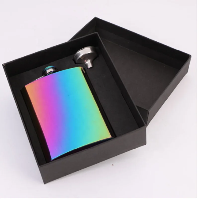 6oz 7oz 8oz Stainless Steel Hip Flask Set Men Gift Set with Shot ...