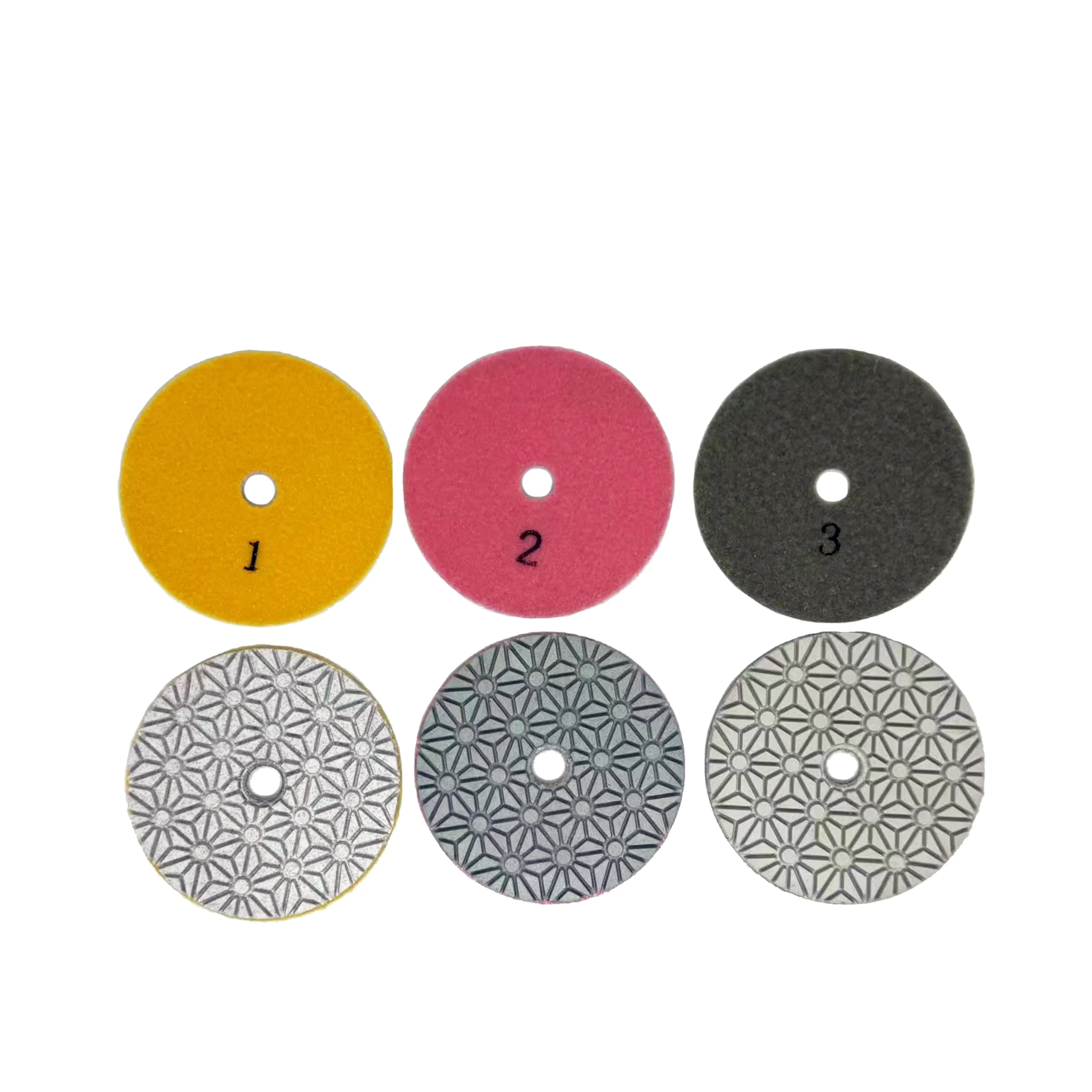 4 Inch Diamond Polishing Pads Set 3 Step Resin Bond Wet Dry Use for ...