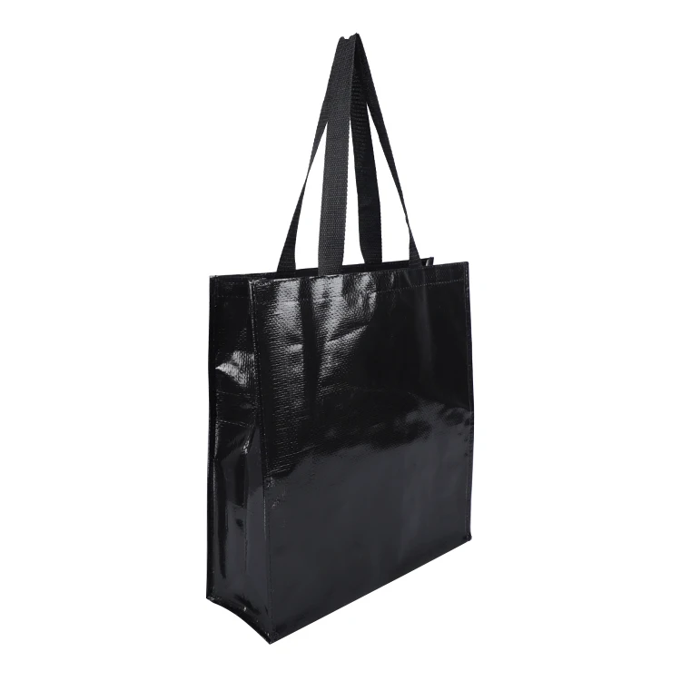 Wholesale Custom Design Black PP Woven Folding Carry Bag for Shopping ...