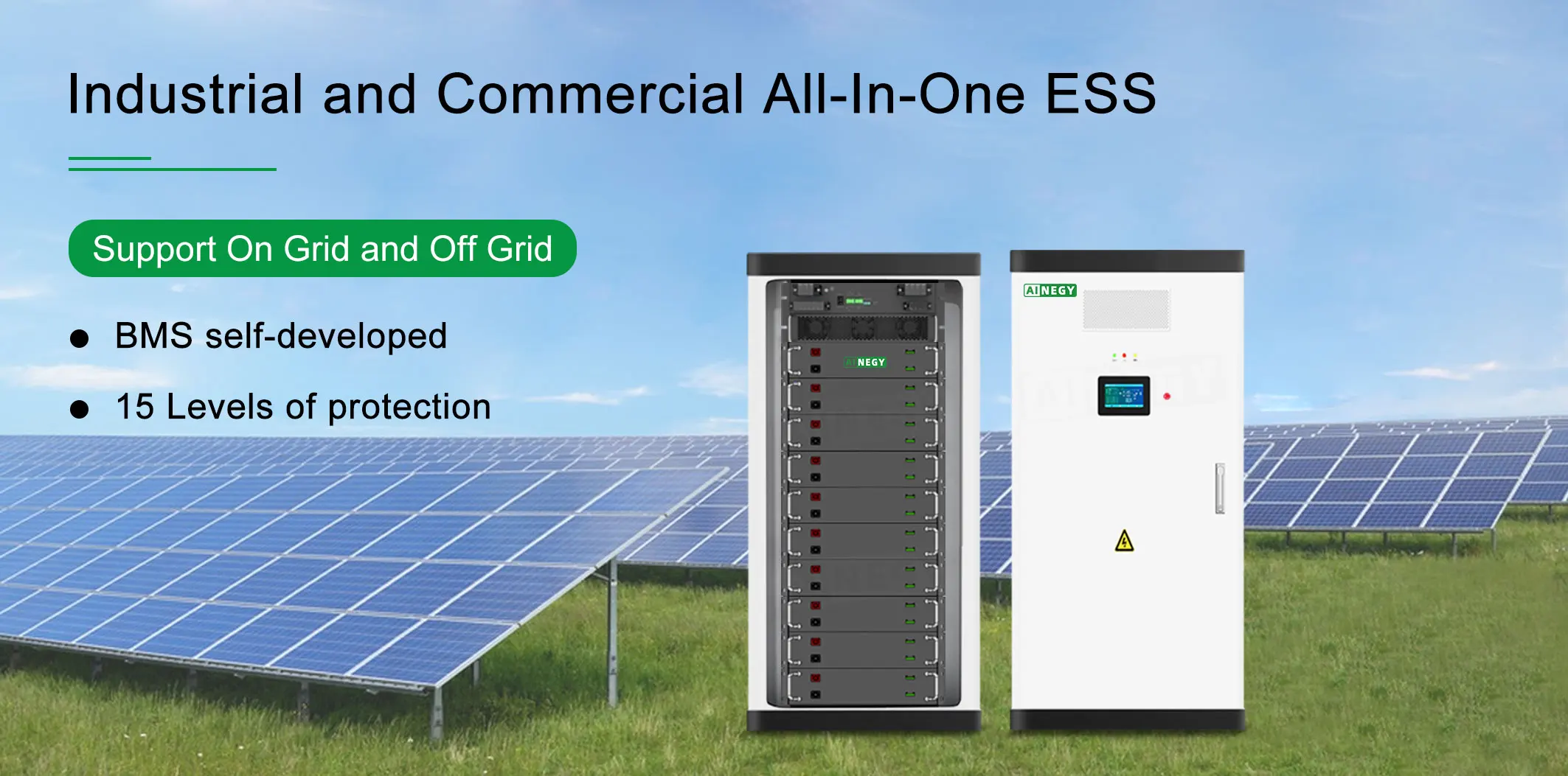 AINEGY All-in-One ESS Products 50kwh+30kw for Commercial Energy Storage