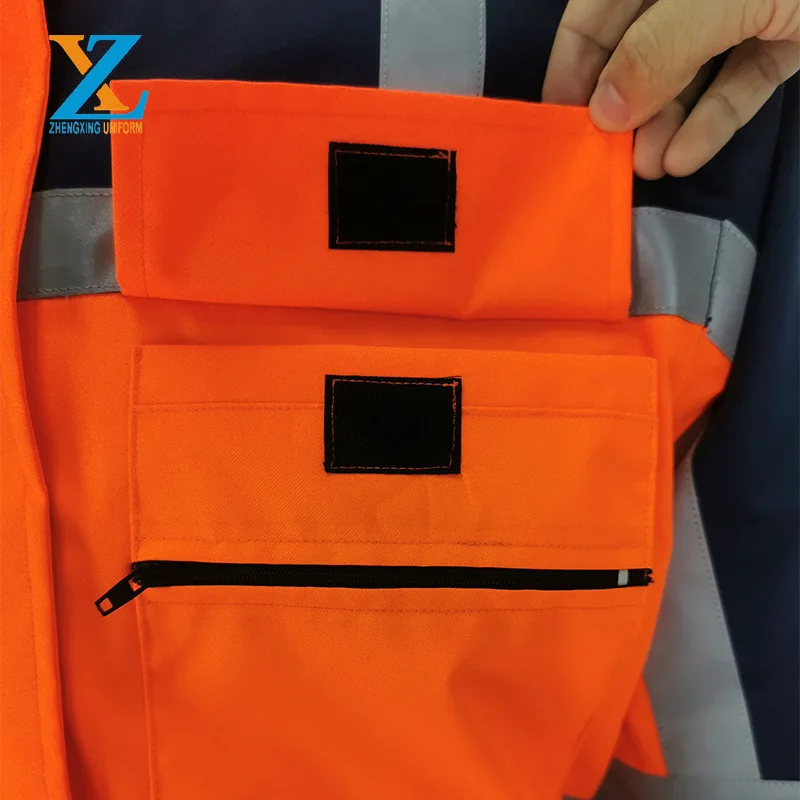 2023 Reflective Safety Coverall Hi Vis Jumpsuit Workwear Multi Pocket ...