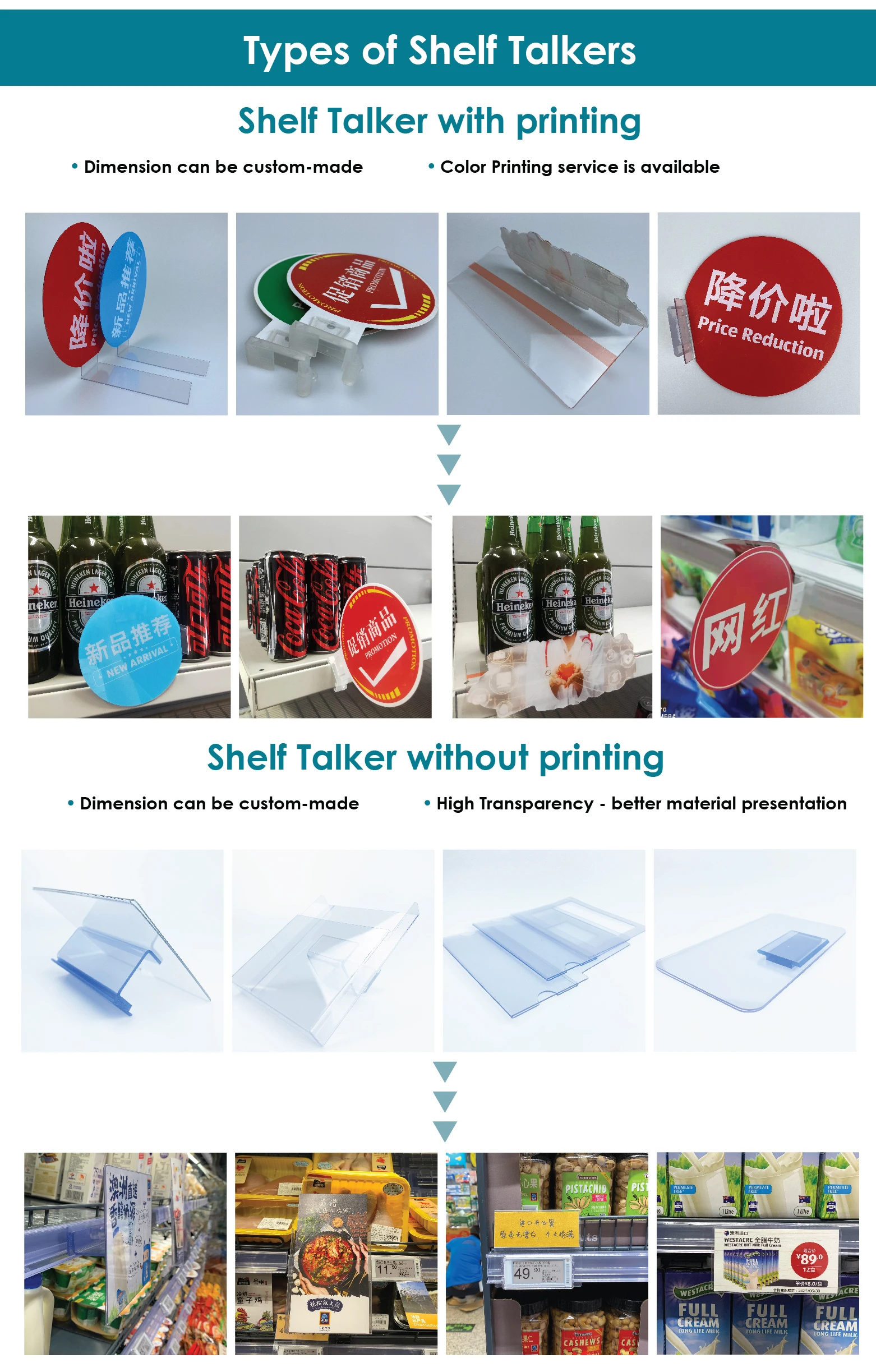 Supermarket Shelf Wobbler Shelf Talkers Display - Hookei