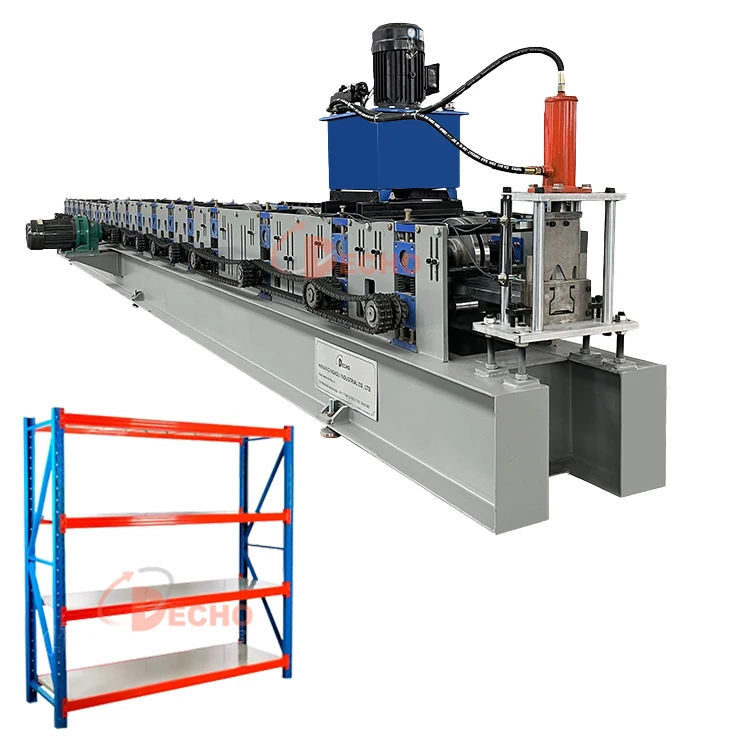 Heavy Duty Storage Rack Pallet Step Beam Roll Forming Machine Shelf Frame Forming Machine For ...