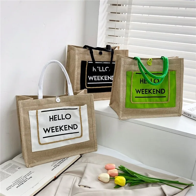 Wholesale Jute Bag Jute Burlap Jute Tote Bag Shoulder Bag With Zipper ...
