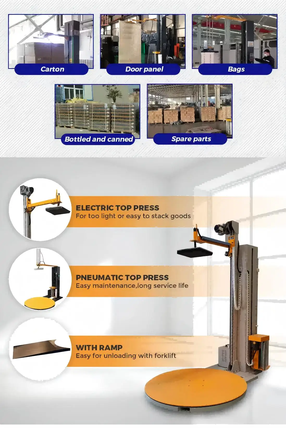 Fully Automatic Wrapper Sealer Vertical Pallet Stretch Wrapping ...