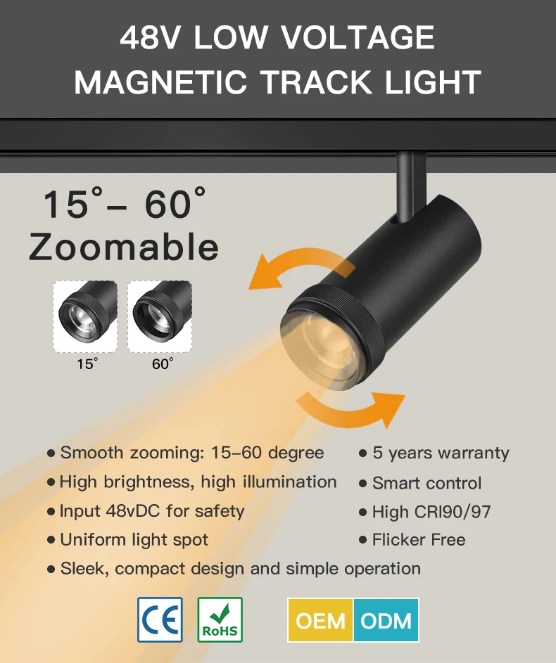 Dali DT8 CCT2700-5700K Tunable 48V 20W 15-60 Zoomable Led Magnetic ...