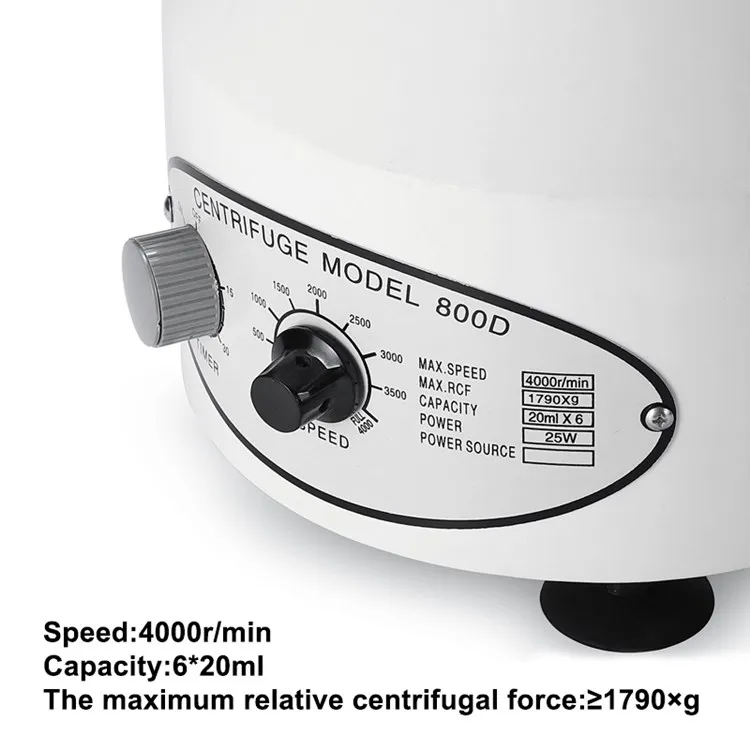 4000rpm 800d Electric Centrifuge Machine Laboratory Medical With 6x20ml ...