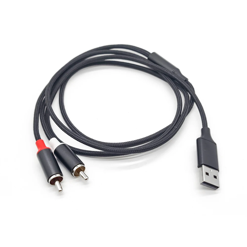 Usb To Dual Male Rca Splitter 2 In 1 Audio Aux Cable 100cm - Buy Usb To ...