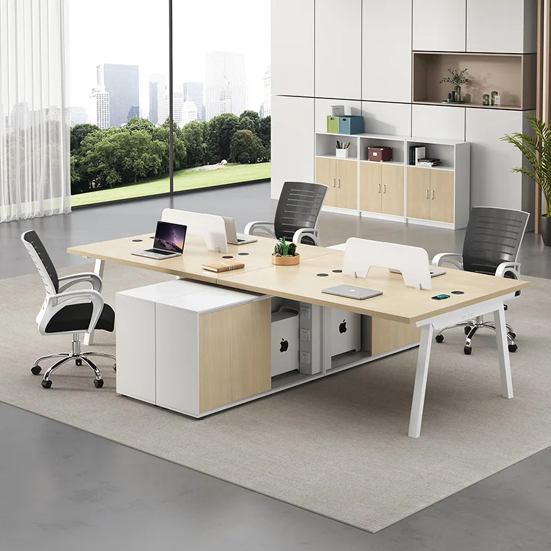 Modern Design Commercial Workstation Modular Table Wood Tabletop Office ...