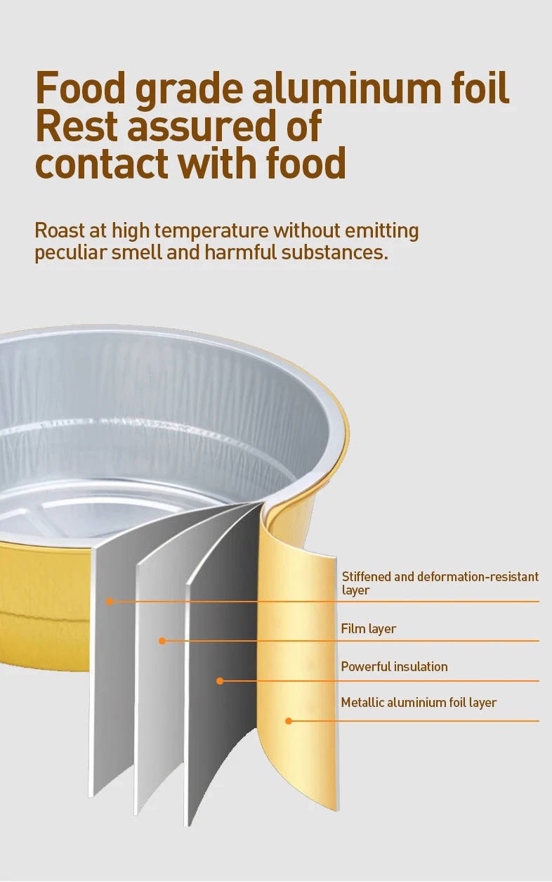 Disposable Food Grade Sliver Aluminum Baking Trays To Go Gold ...