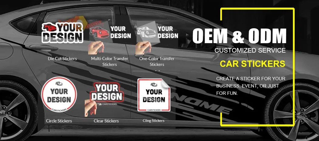 Customized UV Print Pvc Vinyl Car Body Bumper Stickers Magnet Car ...