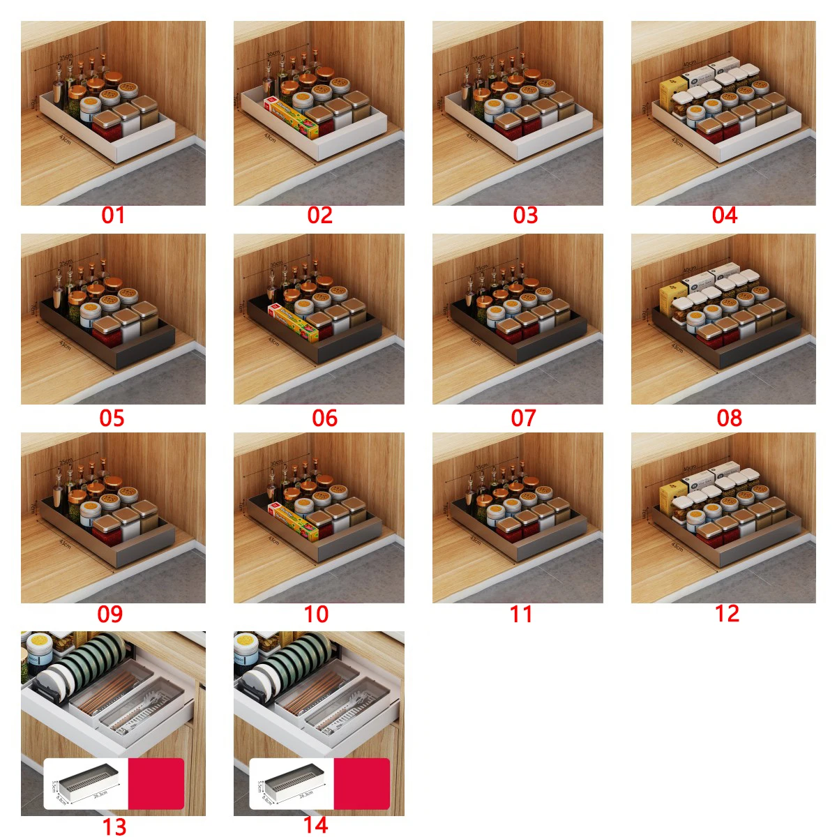 DS1974 Pull Out Drawers - Efficient Kitchen Cabinet Organizers