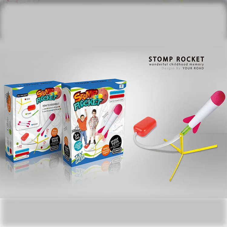 Stomp With 3 Rockets Launcher Rocket Outdoor Flying Game Stomp Rocket ...