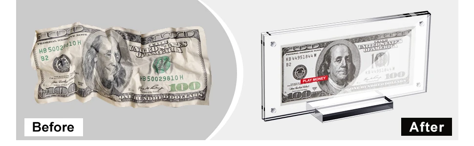 H037 Acrylic Display Stand,Acrylic Display Dollar Bill Holder Currency ...