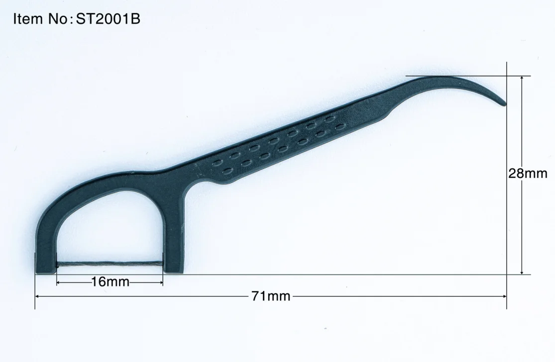 Bamboo Charcoal Long Bent Hook Floss Pick Plastic Toothpick. - Buy ...