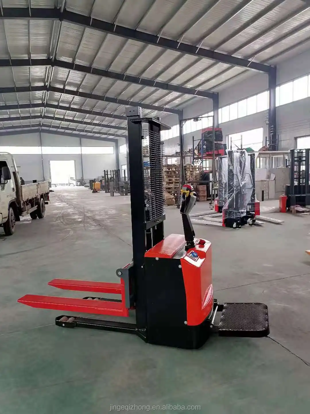 2T Stand on Type Electric Pallet Forklift Reach Lifting Full Electric ...