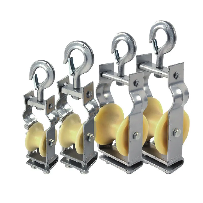 Cable Wire Rope Roller Nylon Sheave Pulley Block With Swivel Hook ...