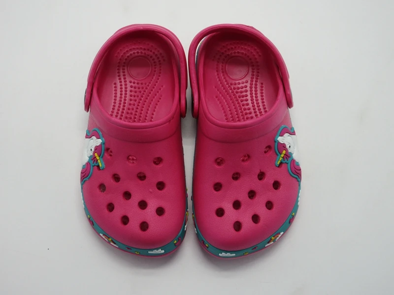 Cute Unicorn Design Kid Size EVA Clog Shoes with Rubber Patch Foxing ...